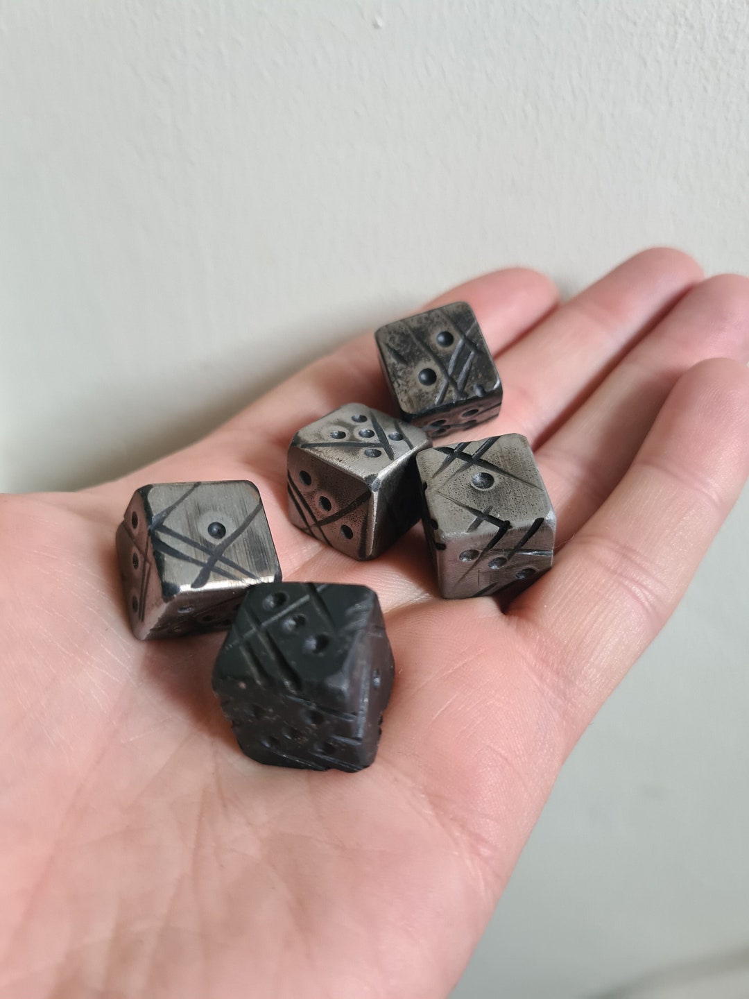 Handmade Metal Dice Battle Scarred 16mm Solid Steel Blacksmith Dice ...