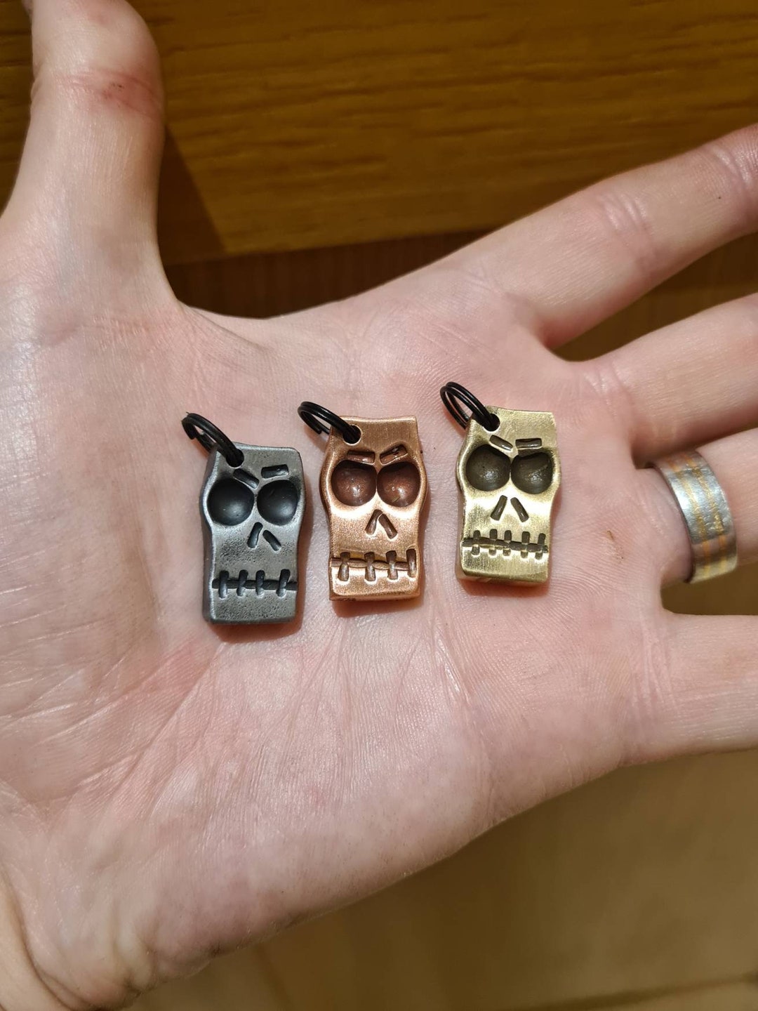 Forged Skull Keyfob Blacksmith Skull Skull Zipperpull Zipper Charm ...