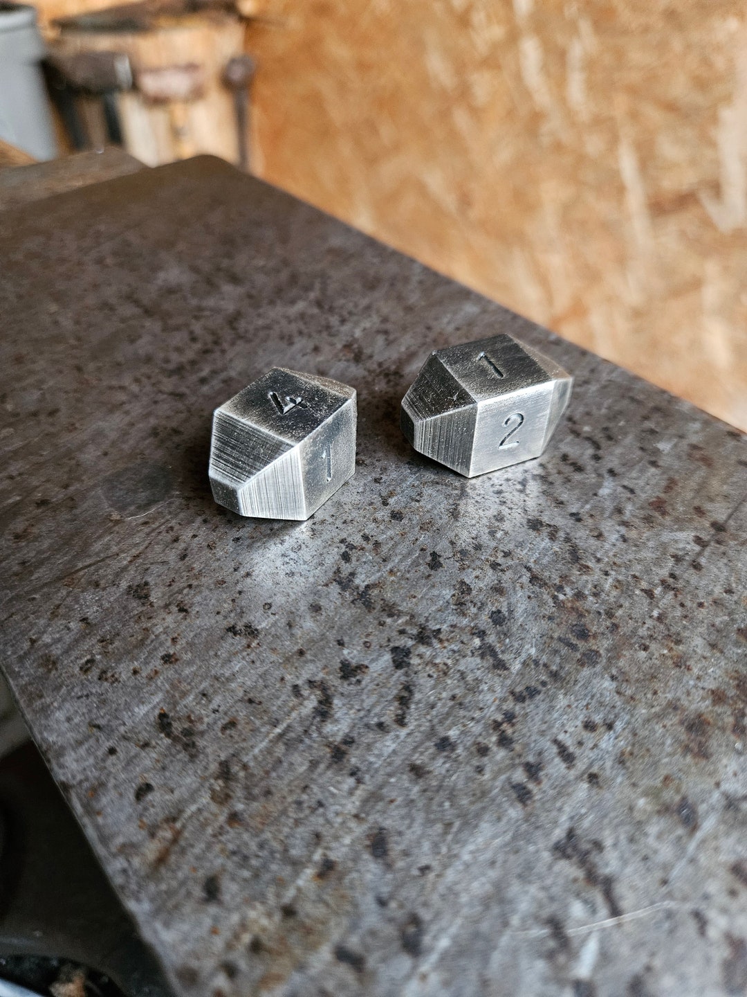 Hand Forged Steel D4 Dice 30mm Solid Steel Blacksmith Dice Steampunk ...