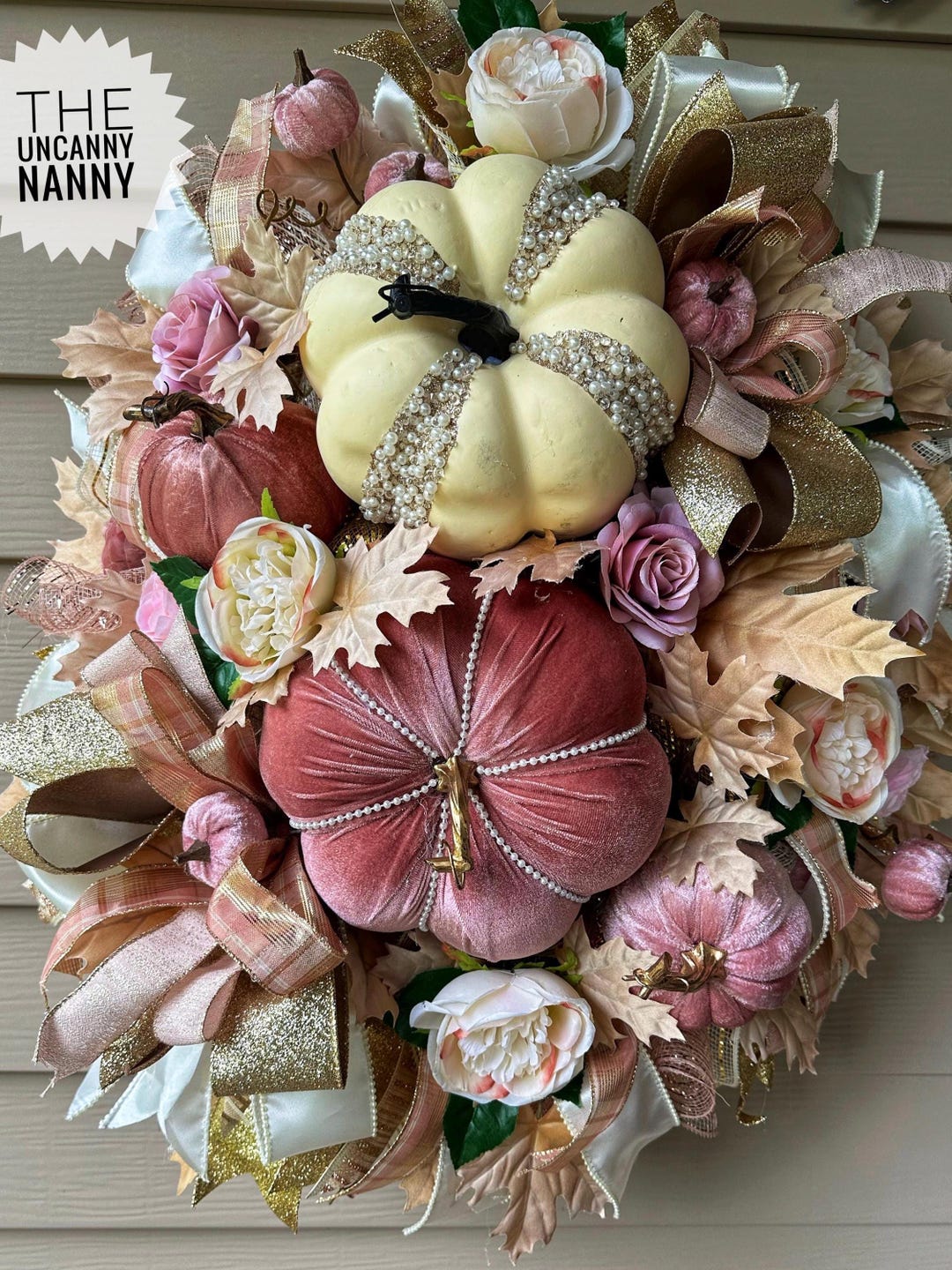 Pink Fall Wreath, Xl Pink Glam Fall Wreath, Autumn Wreath, Elegant Fall ...