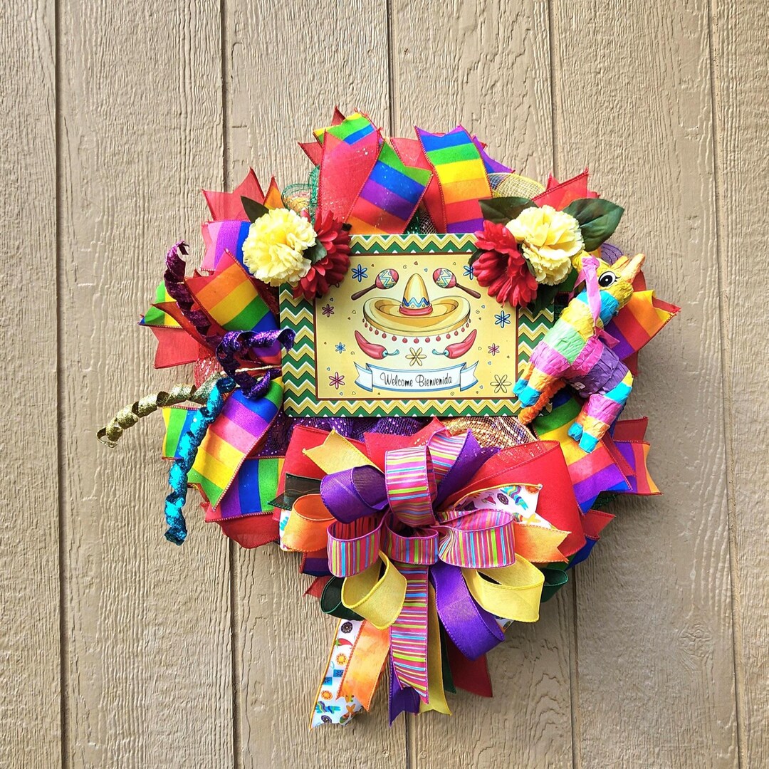 Fiesta Celebration, Cinco De Mayo, Mexican Celebration, Hispanic Wreath ...