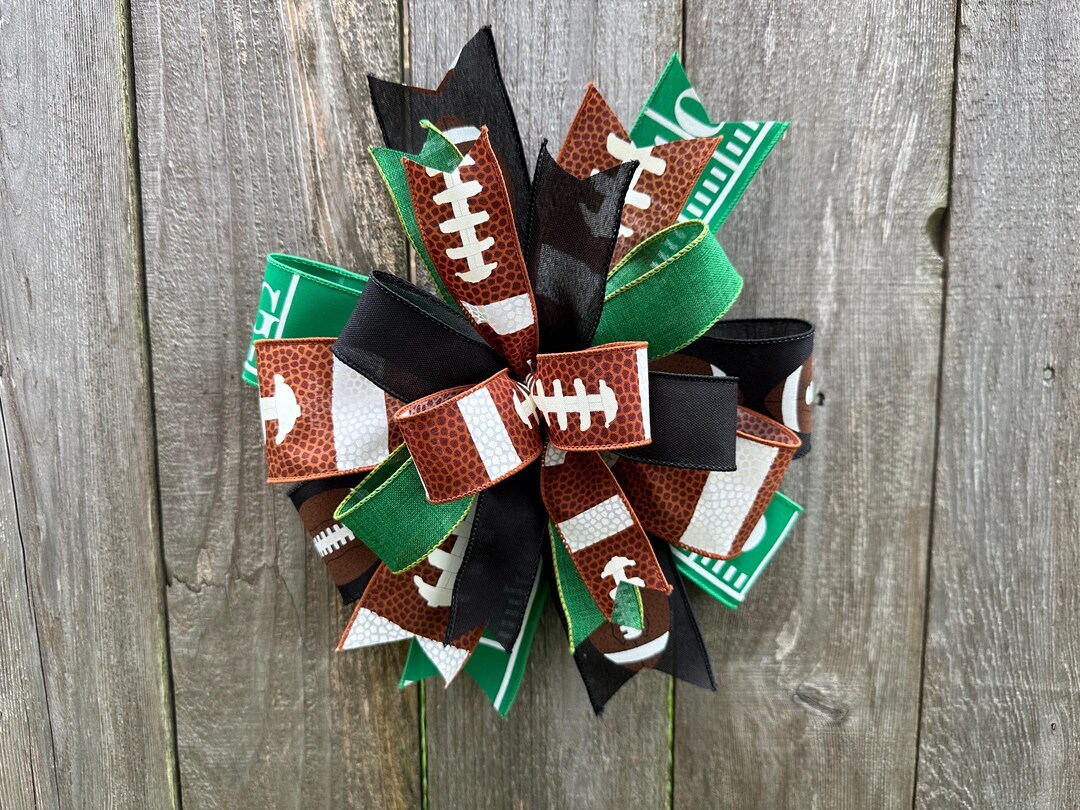 Football Bow | Wreath Attachment | Eagles Decor | Lantern Attachment ...