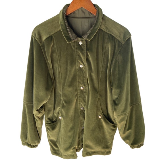 CS Signature Olive Green Reversible Jacket Size Small… - Gem