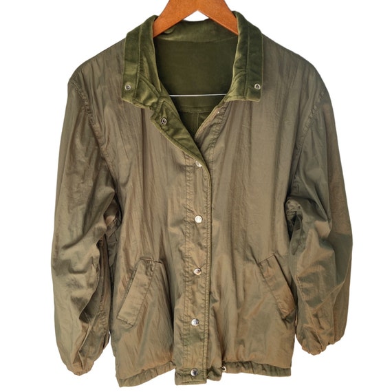 CS Signature Olive Green Reversible Jacket Size Small… - Gem