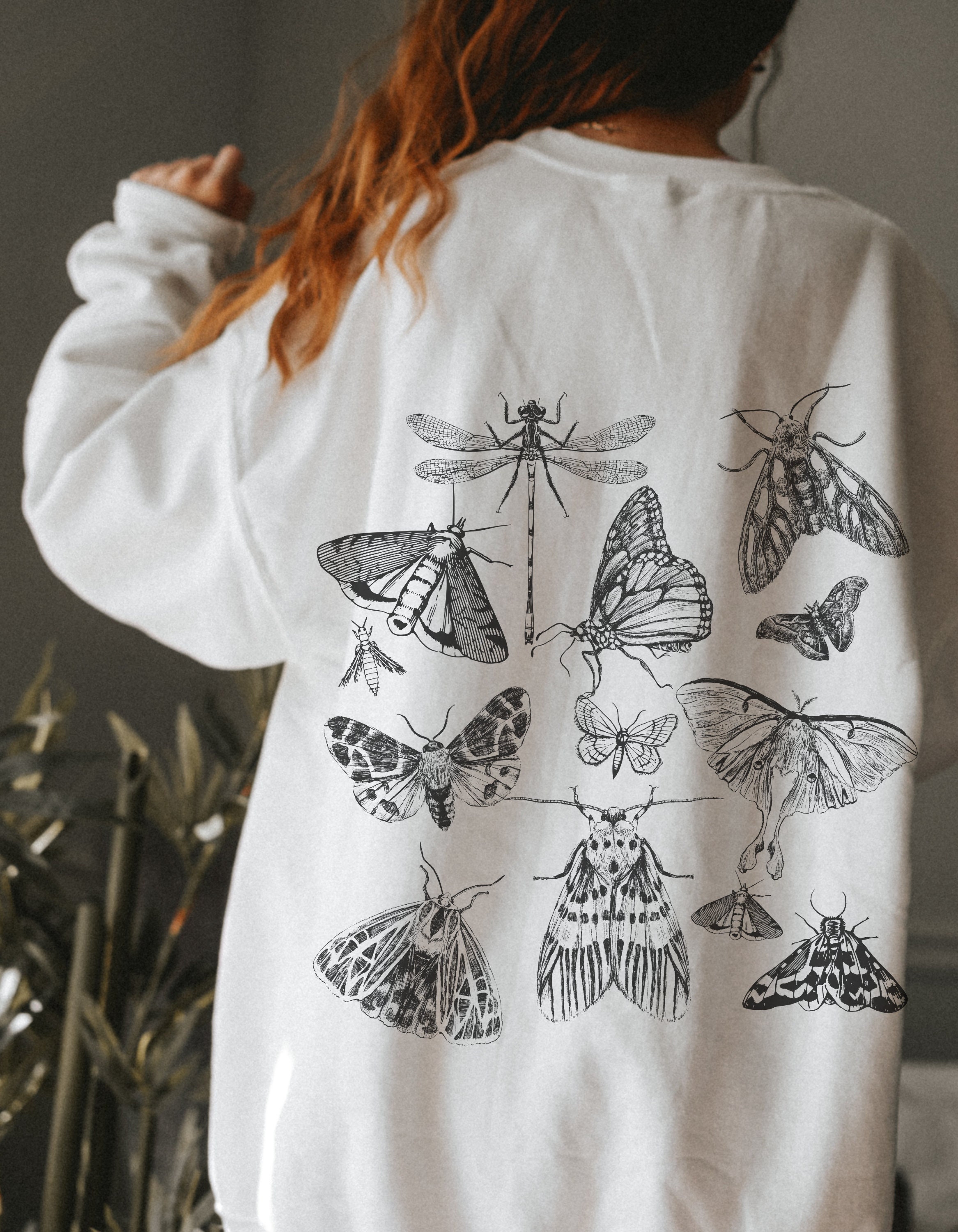 Moth Sweatshirt Goblincore Clothing Cottagecore Clothing Fairycore Dark ...