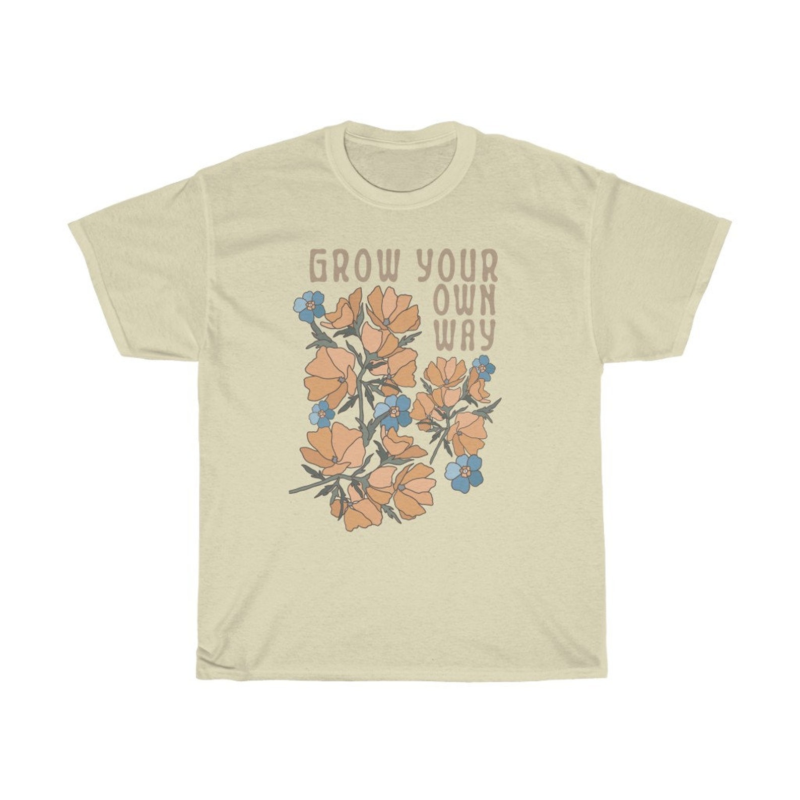 Grow With Me Botanical Shirt Hippie Clothes Oversized Tshirt - Etsy