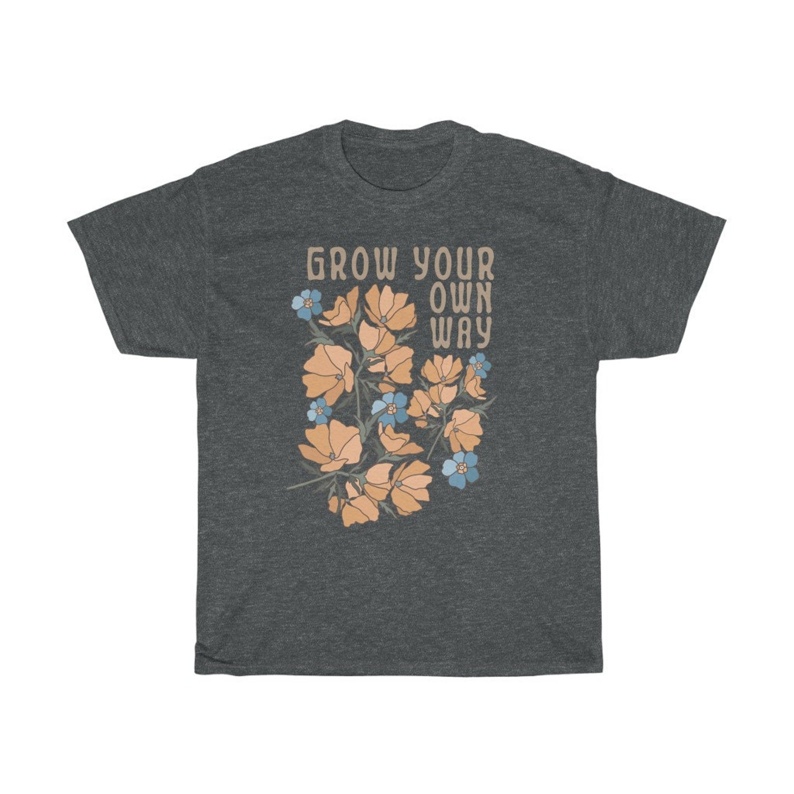 Grow With Me Botanical Shirt Hippie Clothes Oversized Tshirt - Etsy