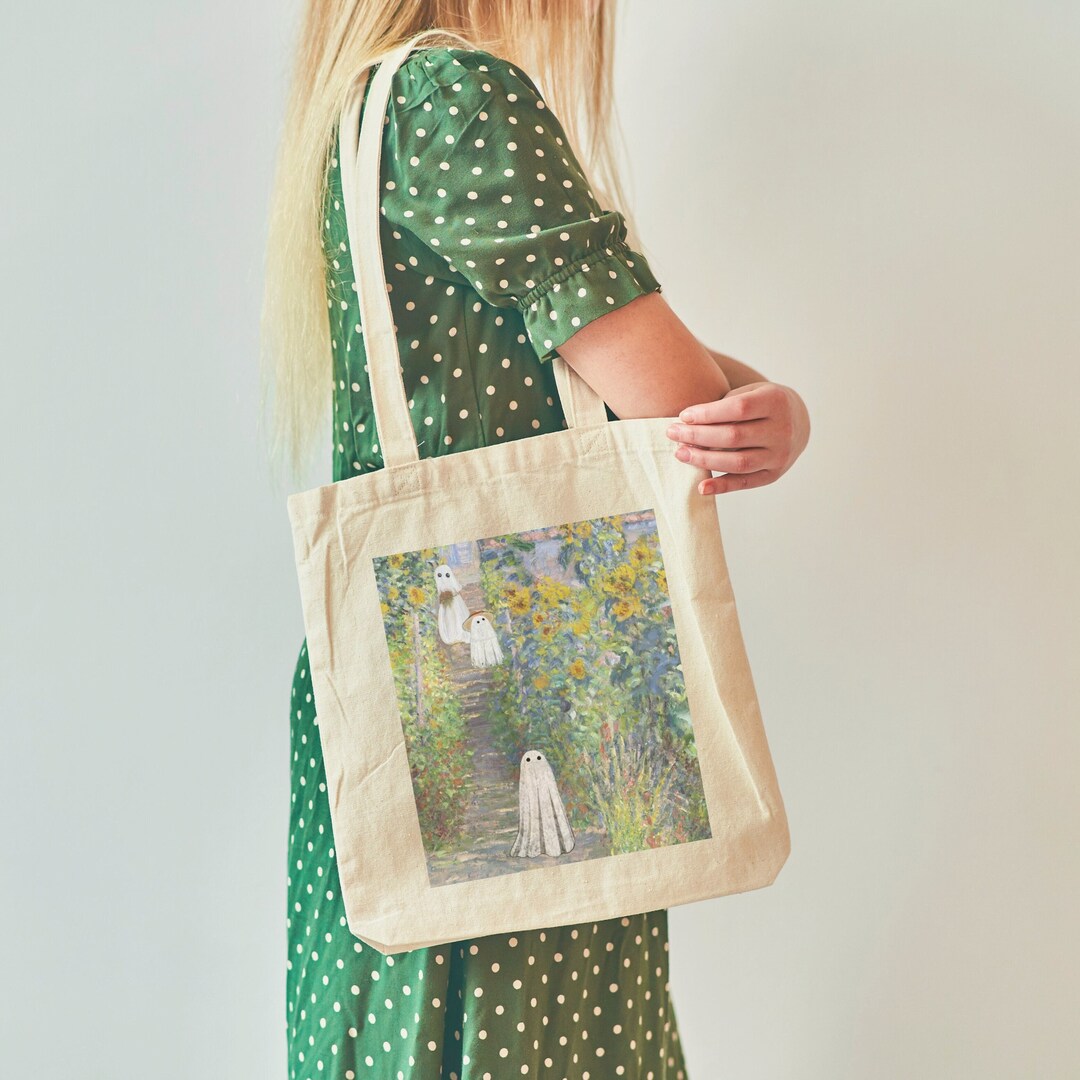 Claude Monet Ghost Tote Bag Monet Print Foraging Bag Whimsigoth Tote ...