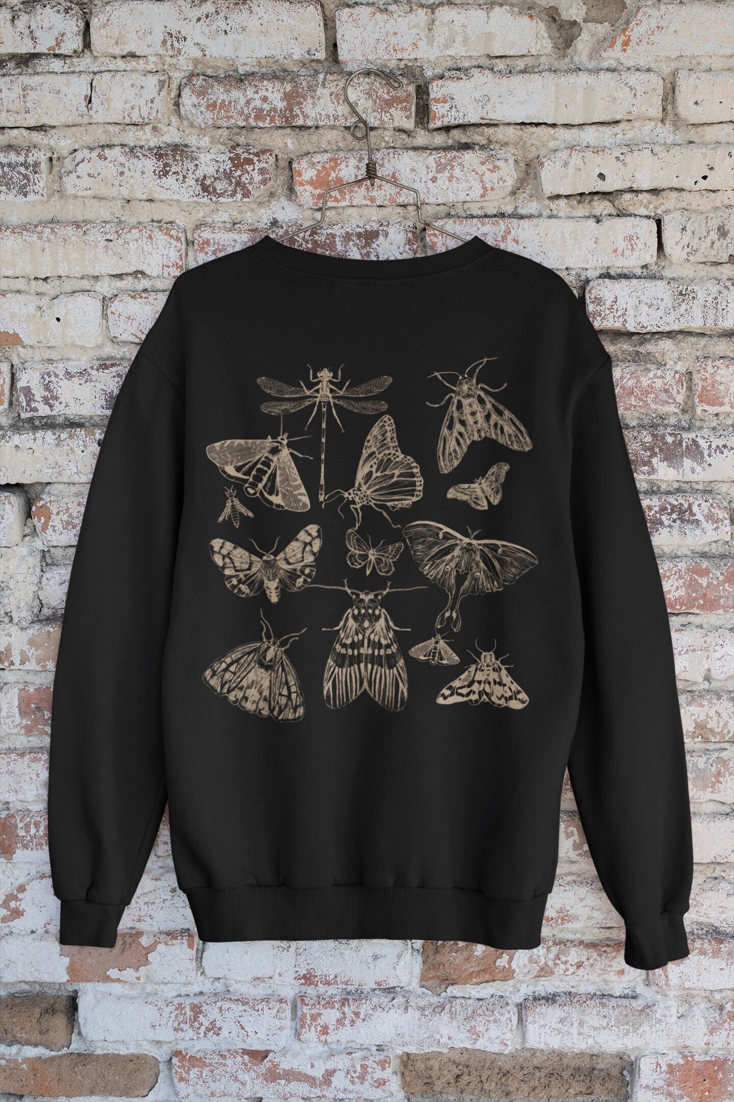 Moth Sweatshirt Goblincore Clothing Cottagecore Clothing Fairycore Dark ...