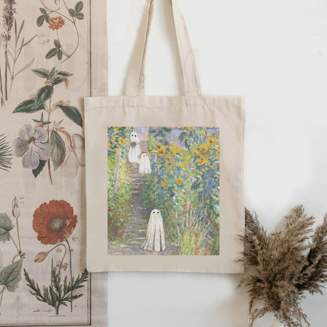 Claude Monet Ghost Tote Bag Monet Print Foraging Bag - Etsy