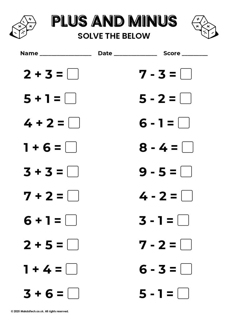 10 Printable Addition & Subtraction Fill in the Blanks Worksheets ...