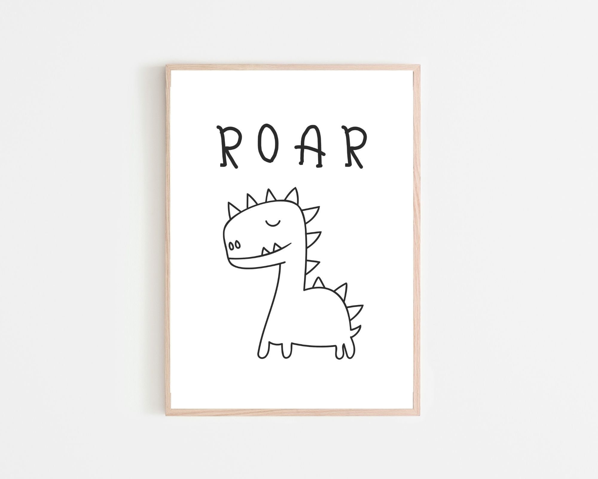 Roar Stomp Chomp Print, Dinosaur Wall Art, Set of 3, Dinosaur Room ...