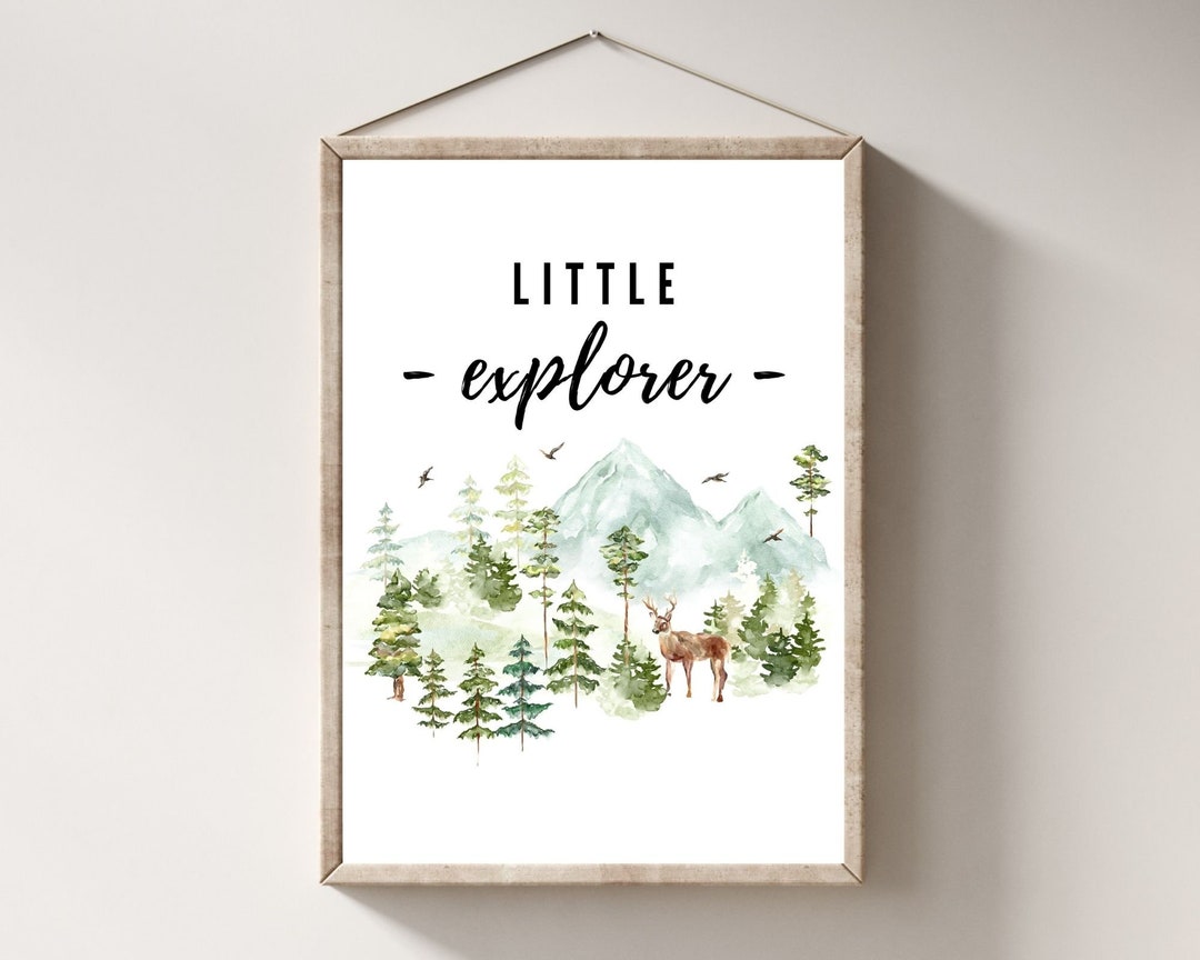 Little Explorer Sign, Outdoor Nursery Digital Download, Camping Nursery ...