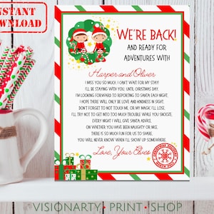 Personalized Elf Letter Welcome Back Letter From Two Elves - Etsy