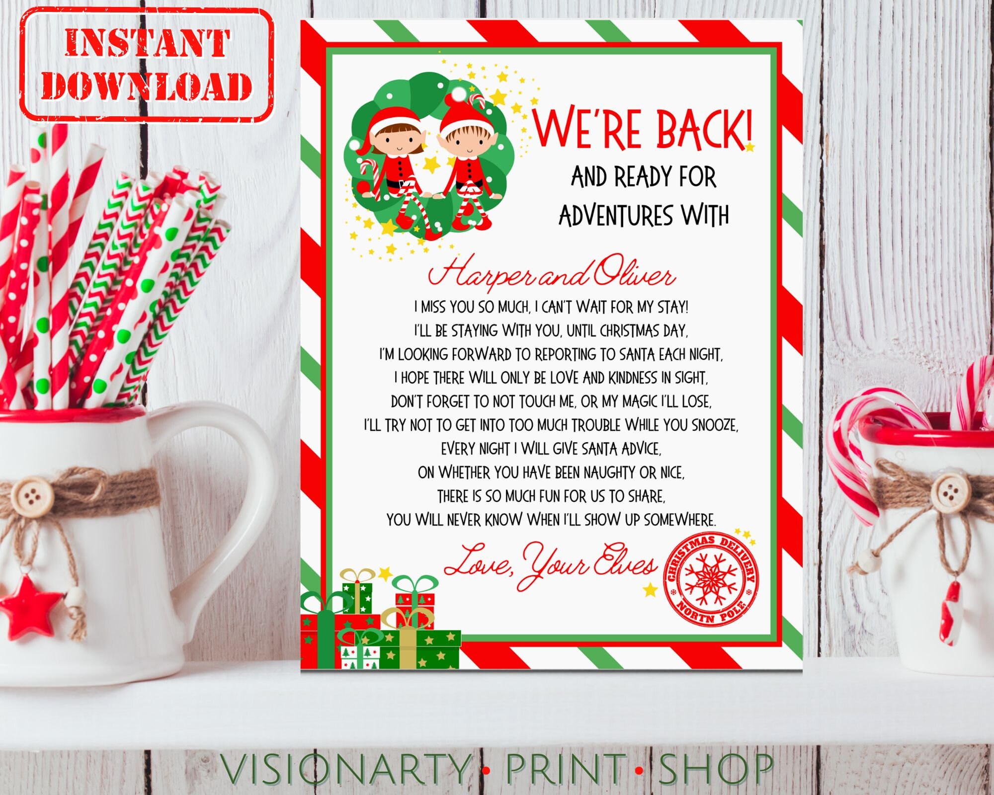 Personalized Elf Letter Welcome Back Letter From Two Elves - Etsy