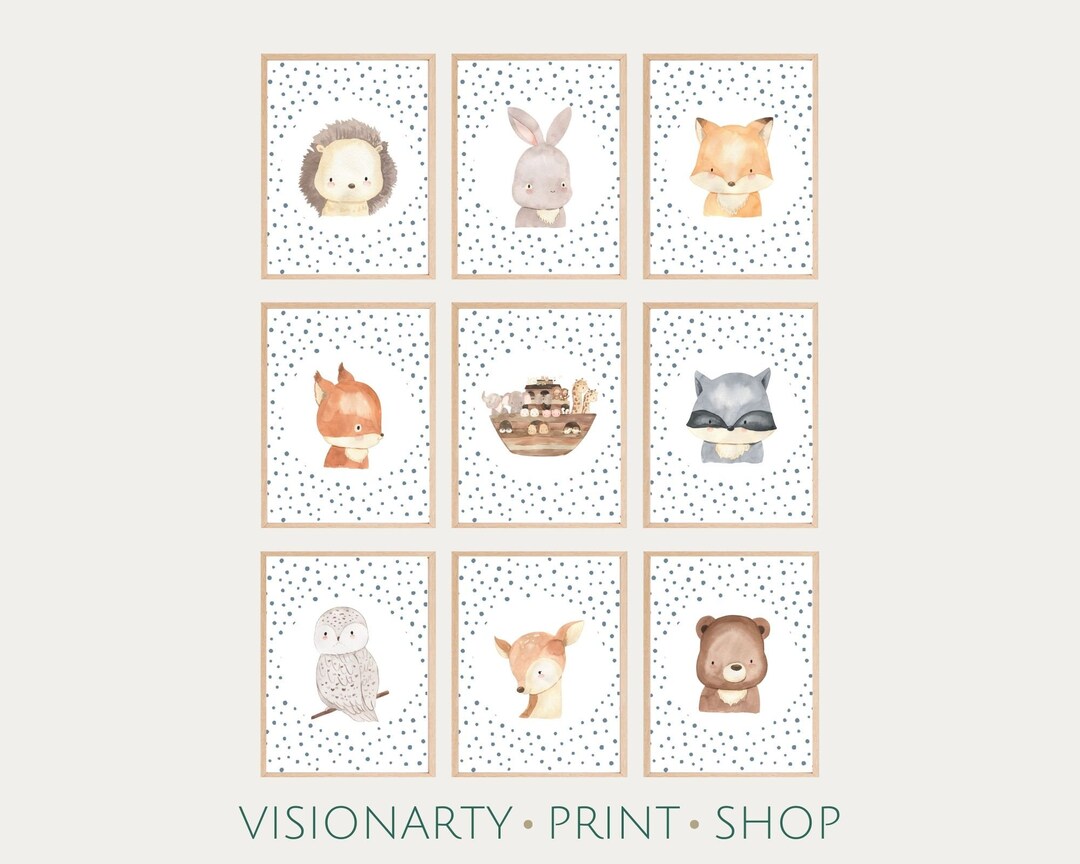 Noahs Ark Nursery Digital Download, Nursery Set, Woodland Animal ...