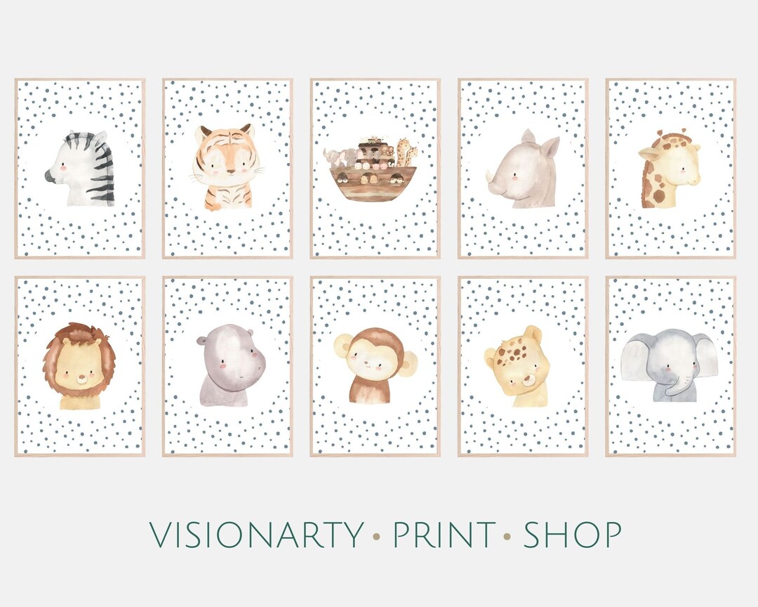 Noahs Ark Nursery Digital Download, Nursery Set, Woodland Animal ...