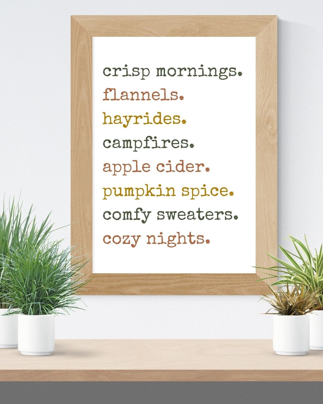 Fall Things Printable Wall Art, Fall Decor, Autumn Decor, Fall ...