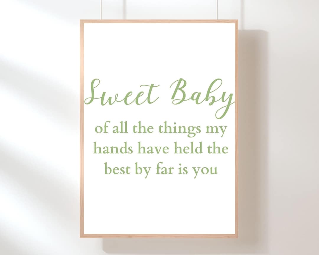 Sweet Baby Print, Adoption Wall Art, Green Nursery Print, Sweet Baby ...