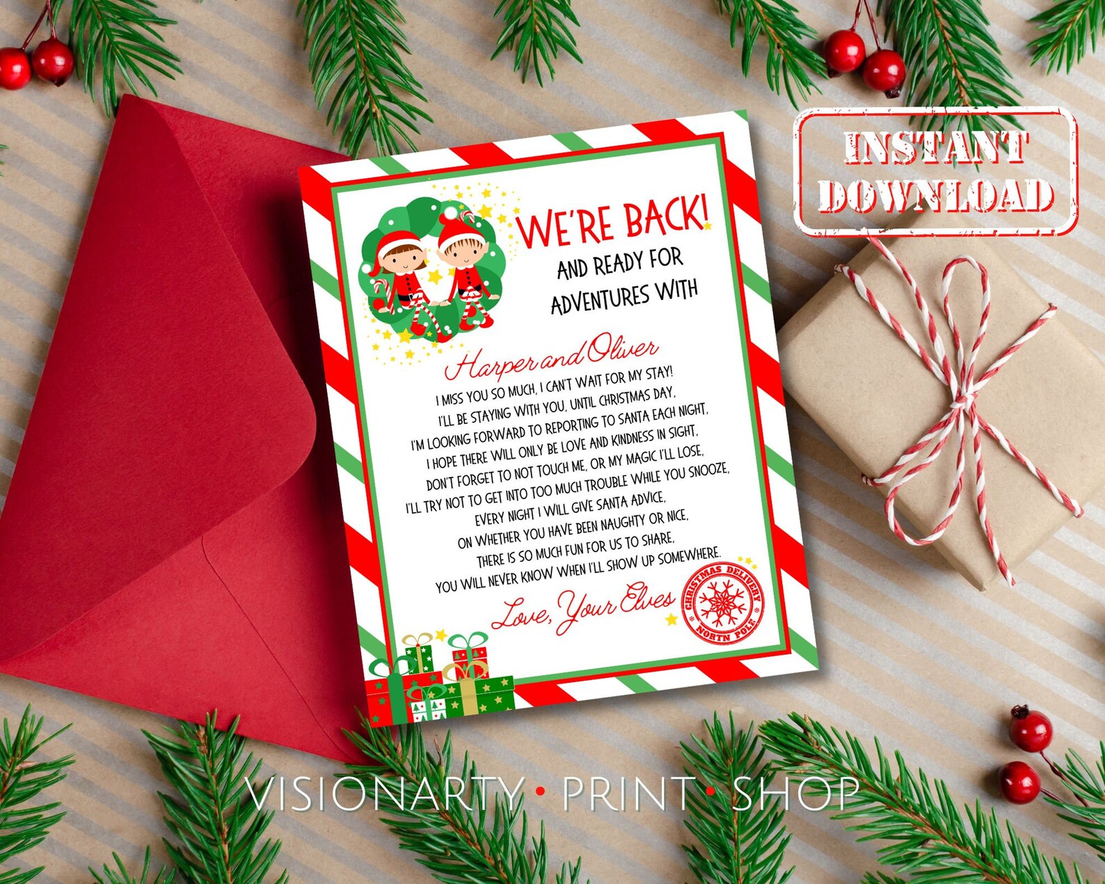 Personalized Elf Letter Welcome Back Letter From Two Elves - Etsy