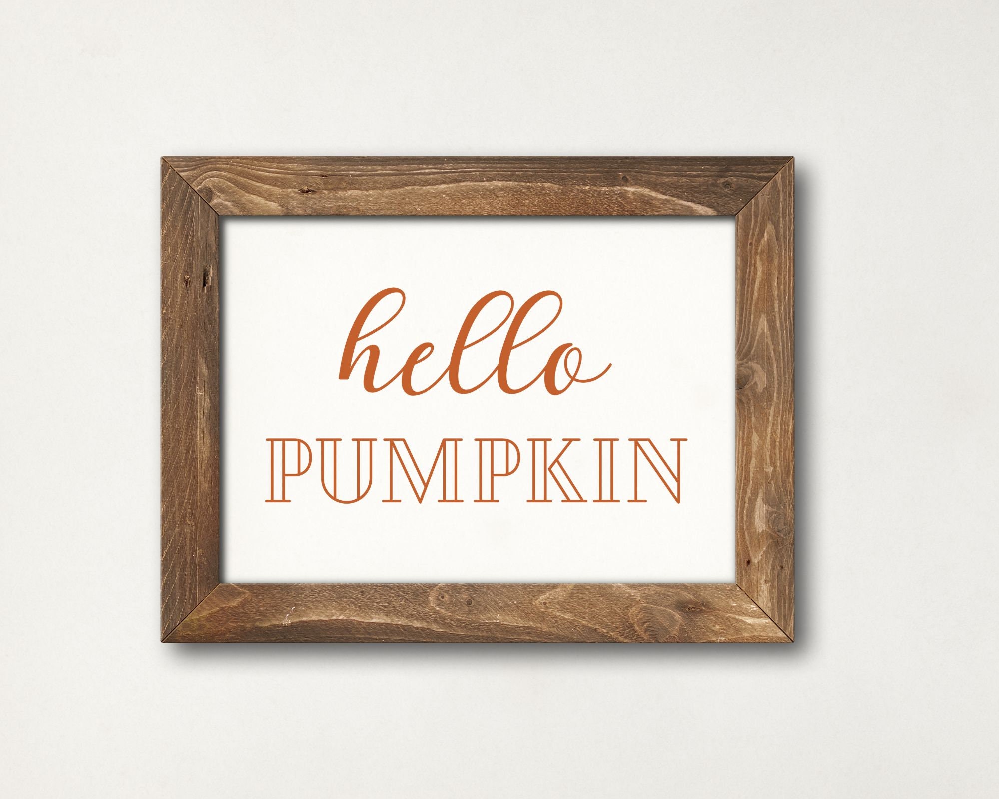 Hello Pumpkin Fall Print, Fall Printable Art, Rustic Fall Print, Fall ...