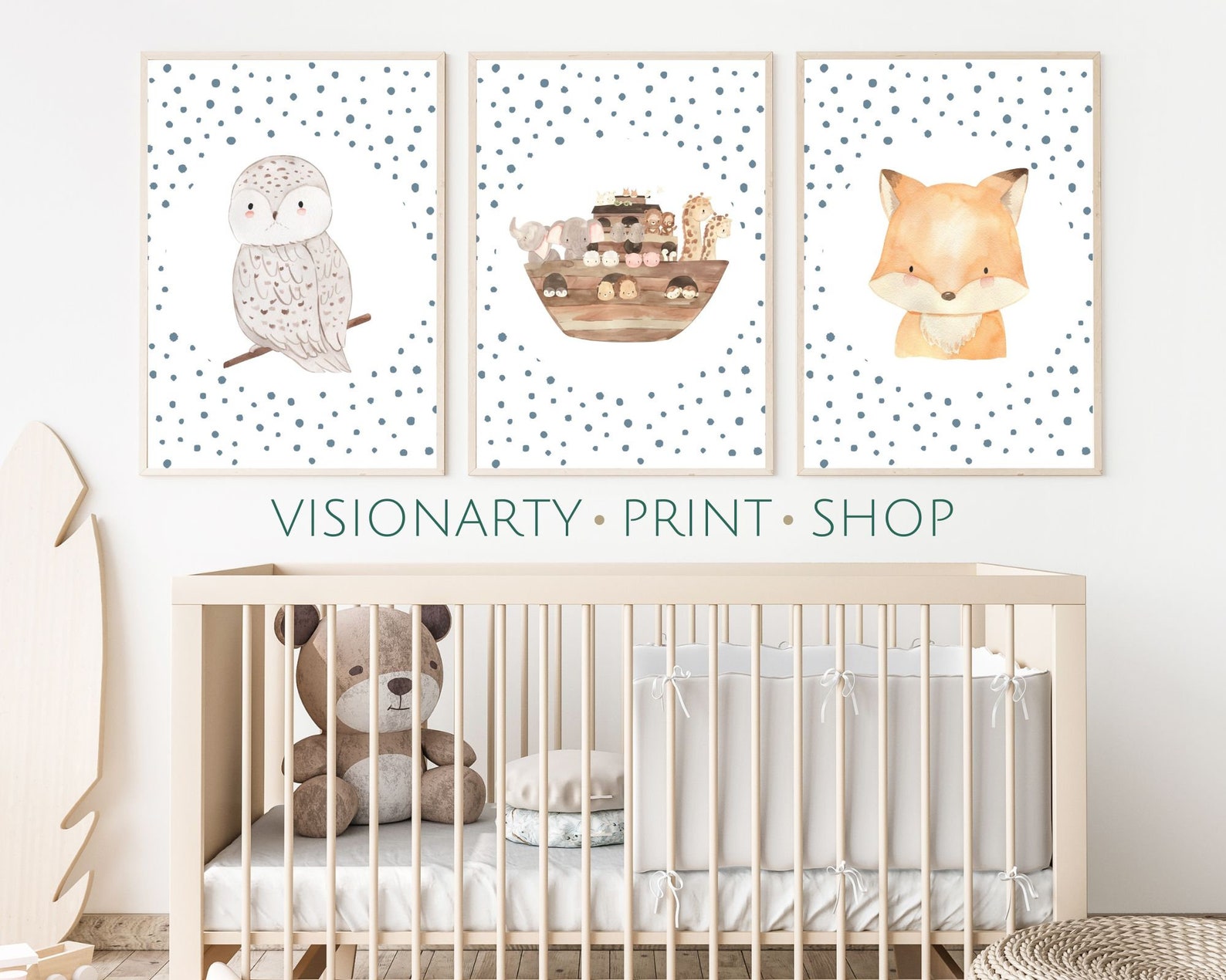 Noahs Ark Nursery Digital Download, Nursery Set, Woodland Animal ...