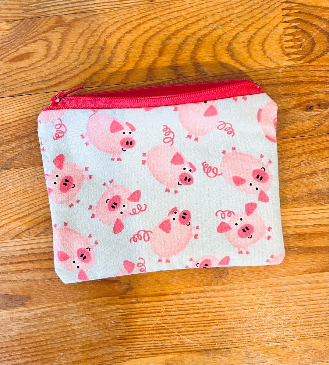 Piggy Coin Purse - Pink Zipper Pouch - Stocking Stuffer for Girl - Etsy