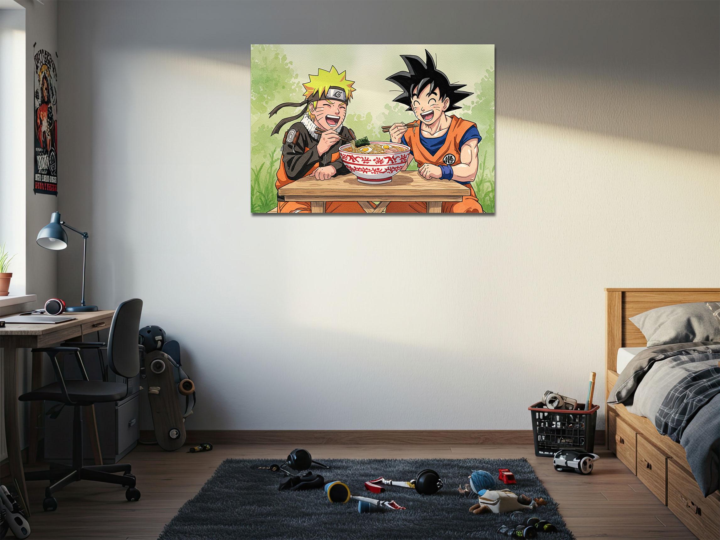 Shonen Heroes Print: Anime Ramen Scene (canvas Wall Art) - Etsy