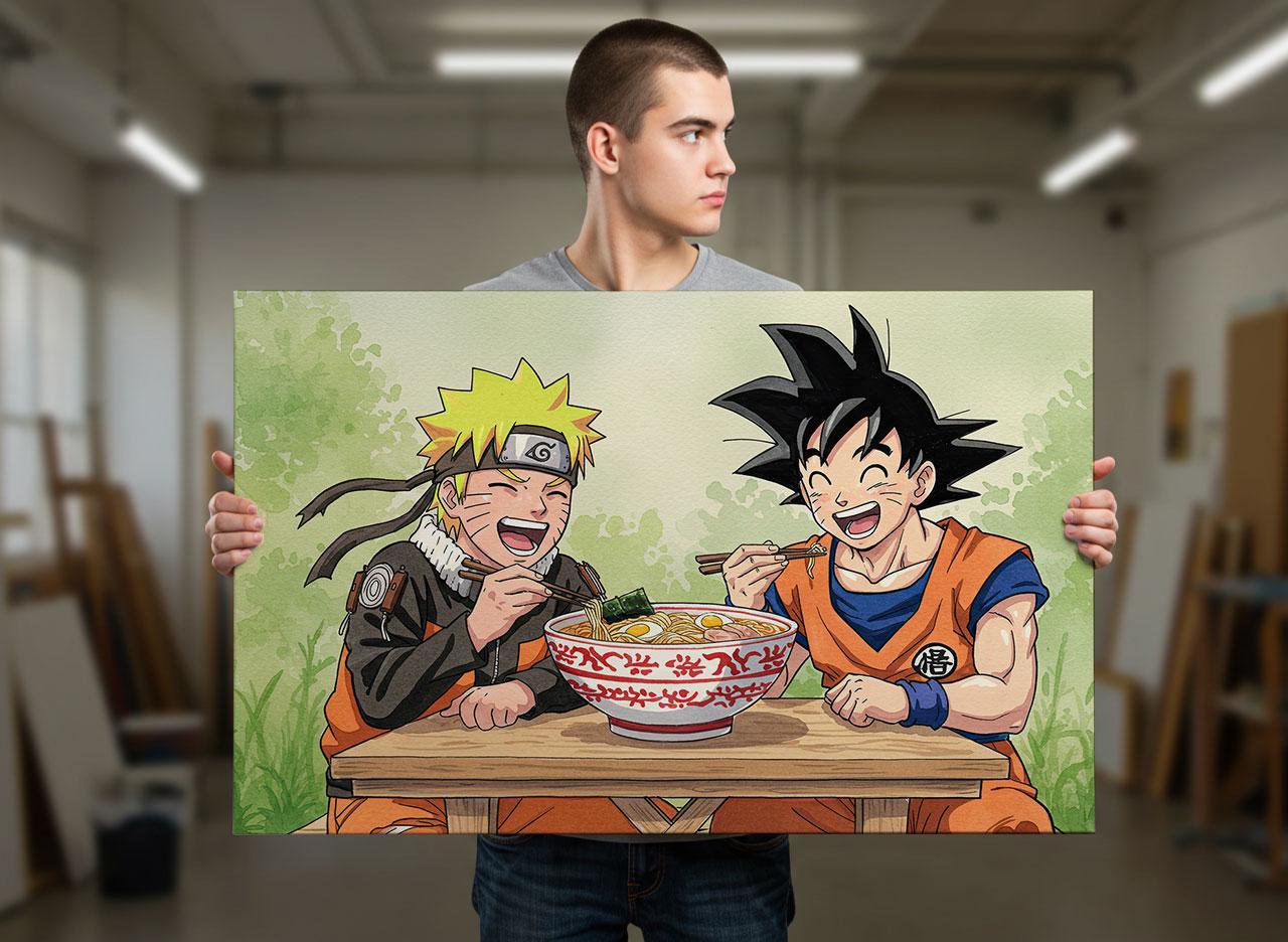 Shonen Heroes Print: Anime Ramen Scene (canvas Wall Art) - Etsy