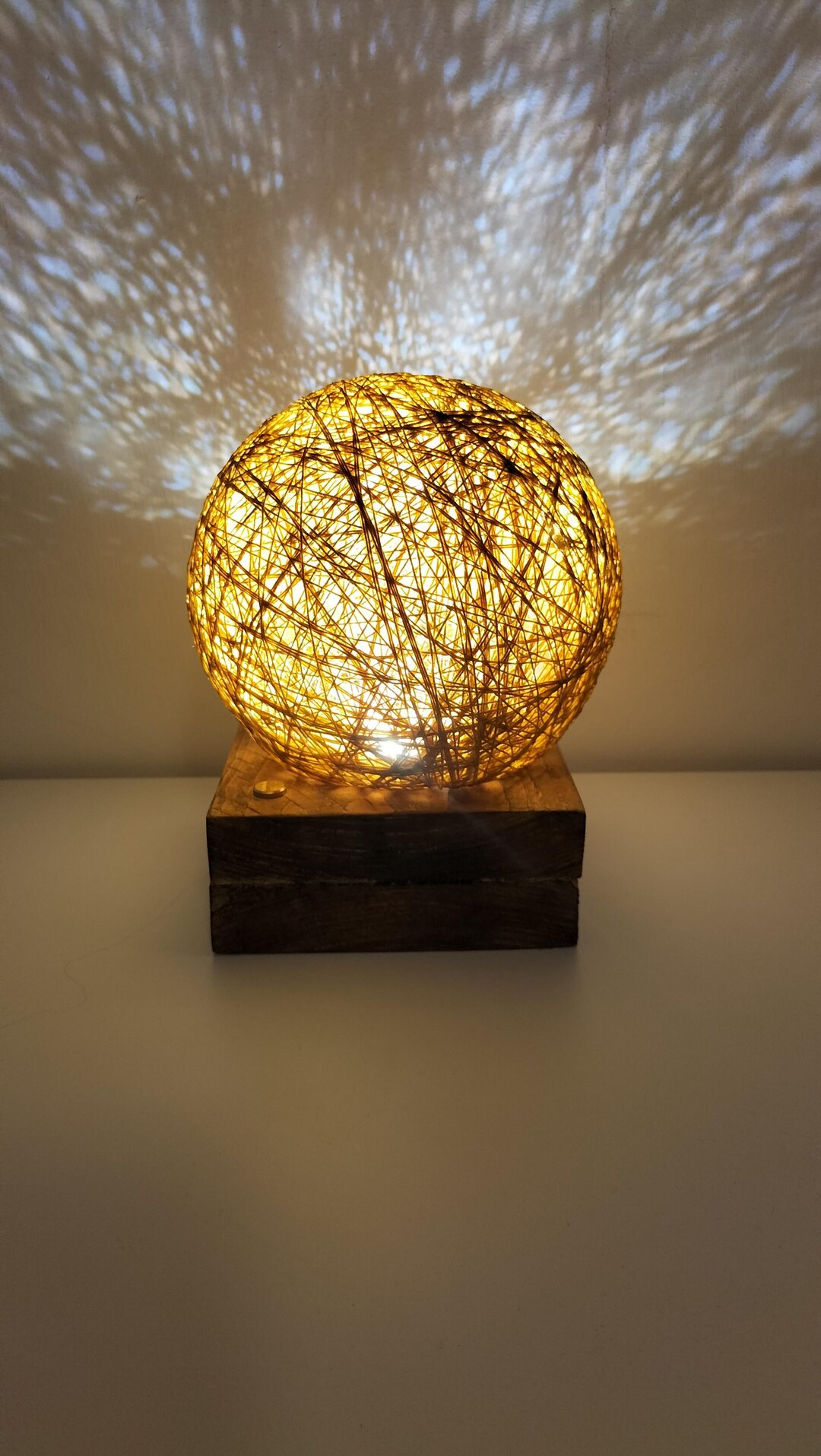 Battery Lamp Industrial Yarn Ball USB-C Rechargable Table Lamp, Modern ...