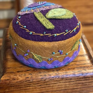 Handmade Wool/wool Blend, Embroidered, Beaded Pincushion - Etsy