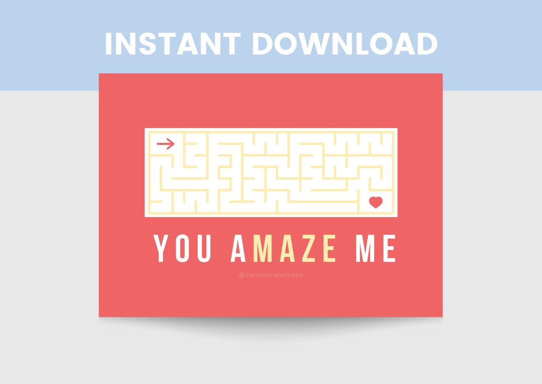 Valentine's Day Cute Punny Pun Card Funny Postcard Printable Instant ...