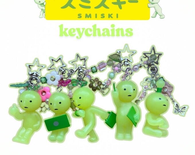 Smiski Keychains/ Made From Authentic Smiski - Etsy