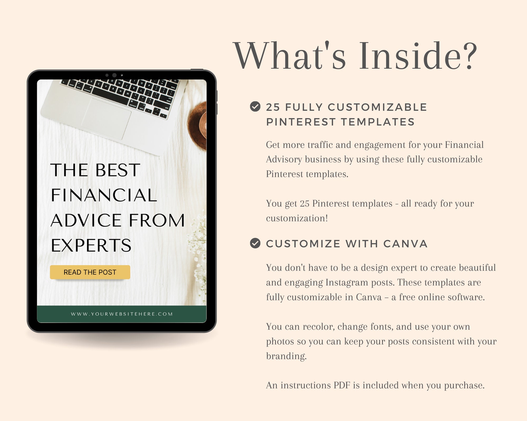 Financial Advisor Pinterest Templates | Canva Template (digital ...