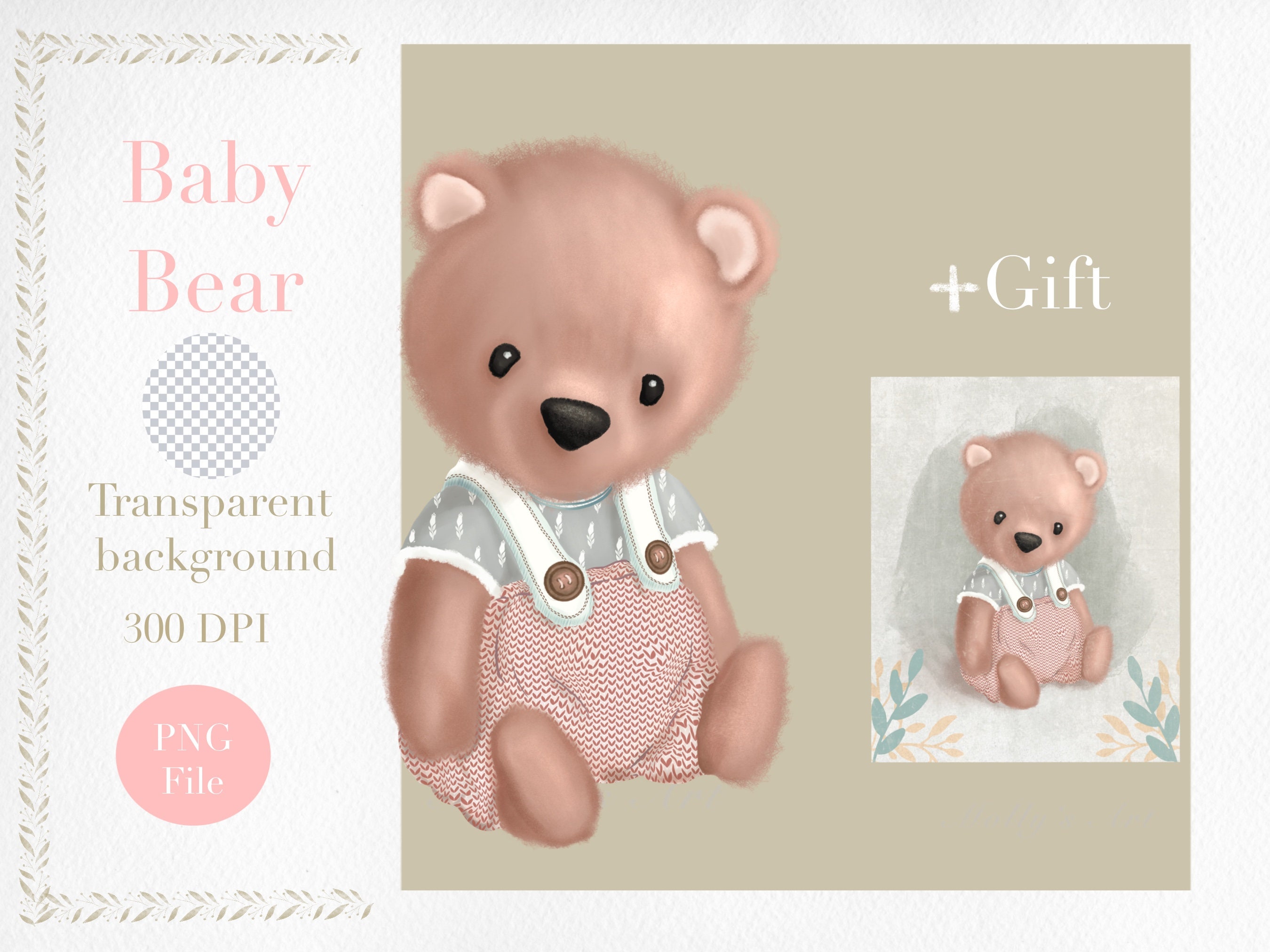 Vintage Bearbear Clipart Instant Downloadnursery Artbear - Etsy