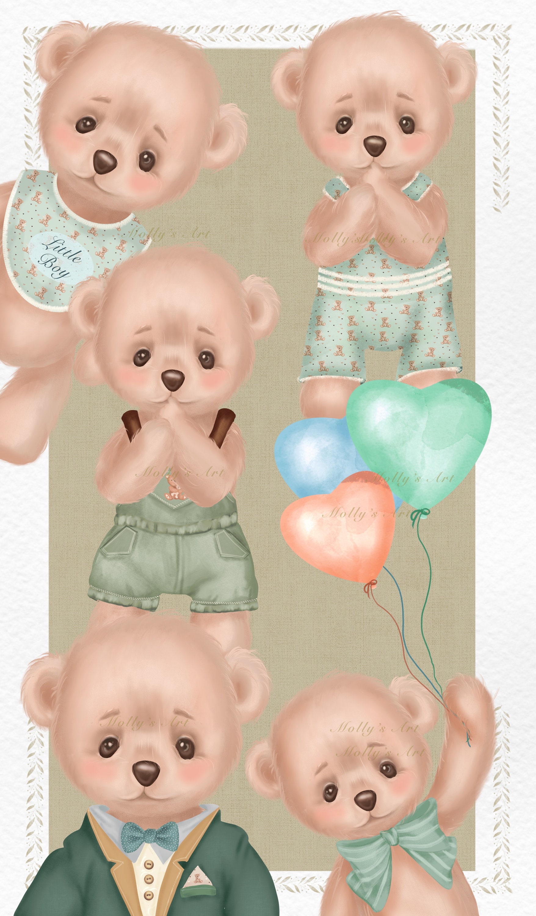 Bear Boy Clipart,bear PNG Instant Download, Nursery Art, Sublimation ...