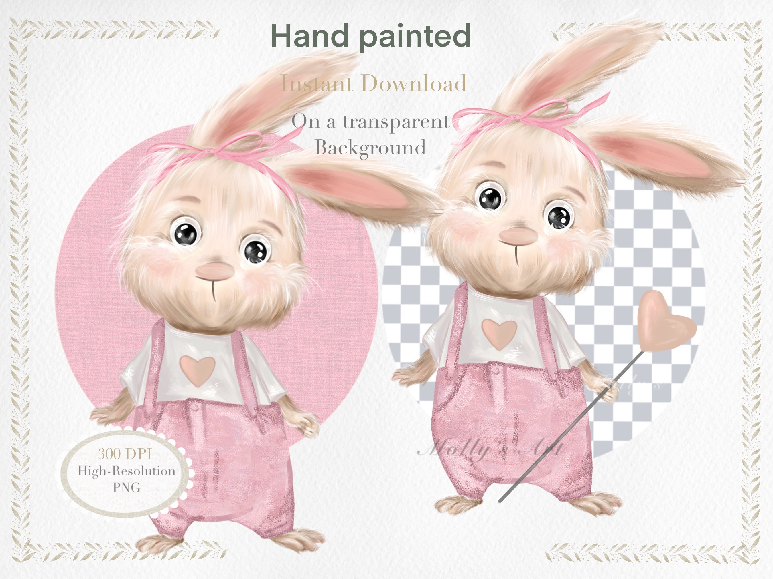 Cute Bunny Clipart,bunnies Png,rabbits Clipart, Baby Shower,birthday ...