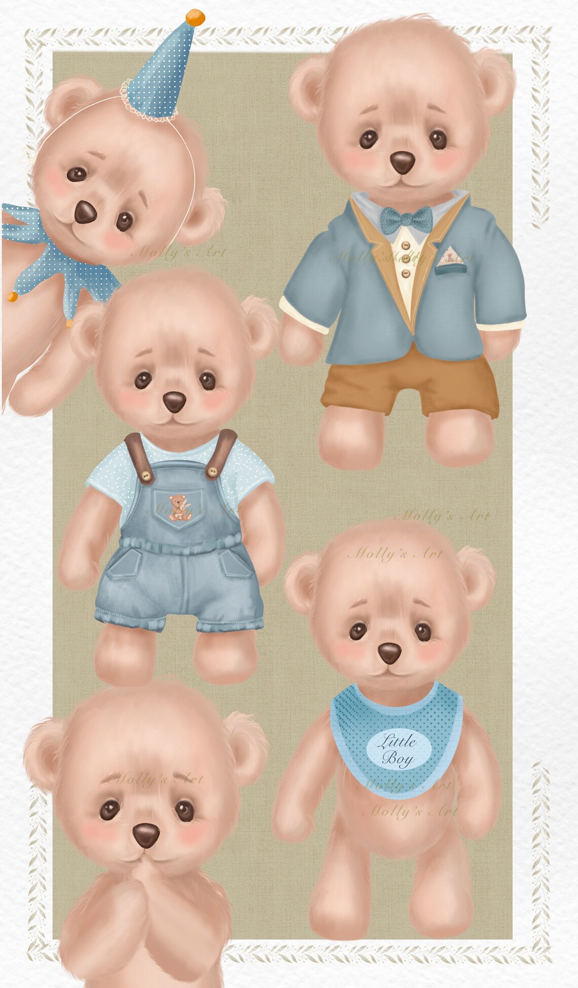 Bear Boy Clipart,bear PNG Instant Download, Nursery Art, Sublimation ...