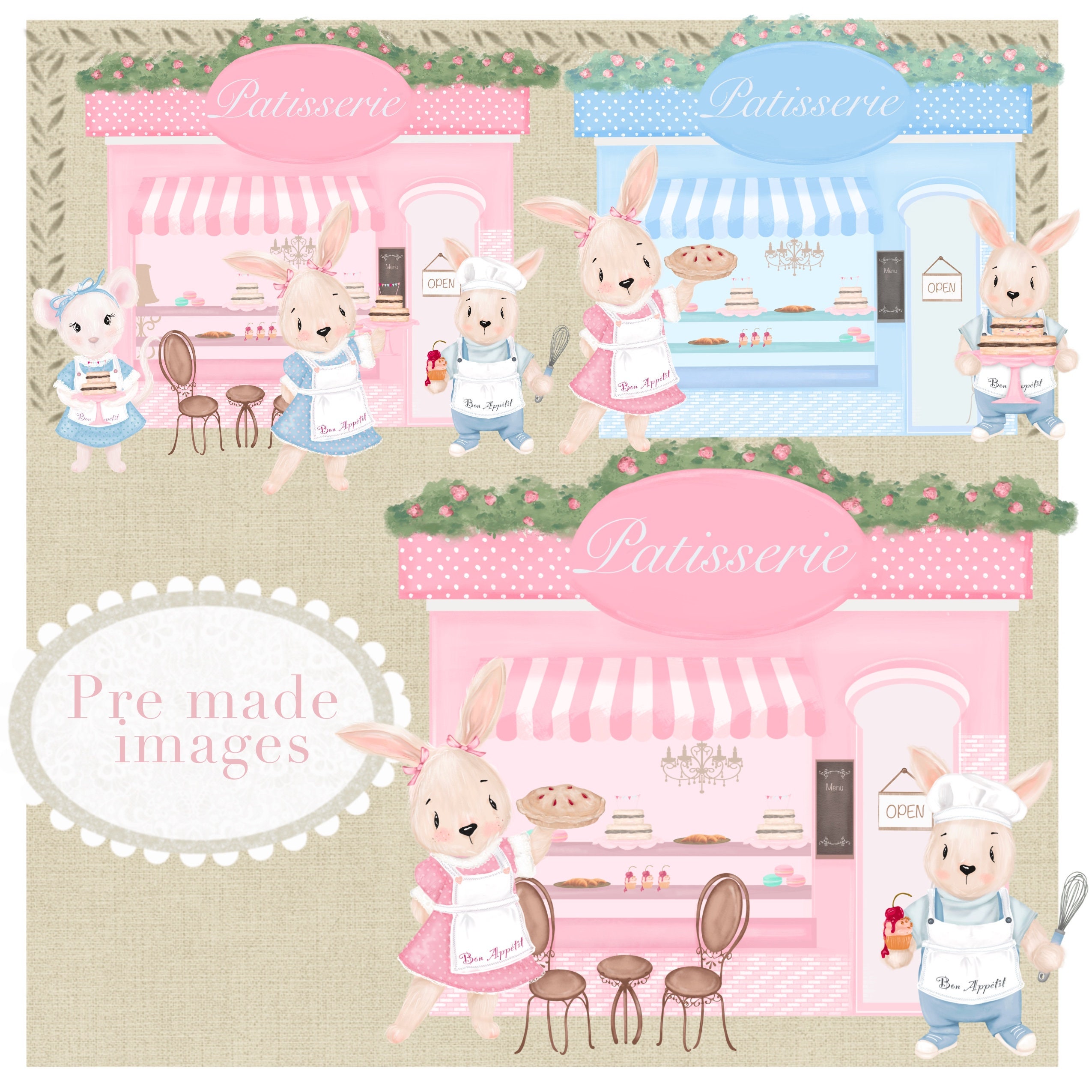 Watercolor Bakery Clipart. Bakery, Animals, Cute, Cooking, Cook, Chef ...