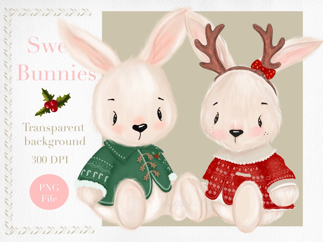 Christmas Bunnies,christmas Rabbit Png,christmas Bunny Clipart ...