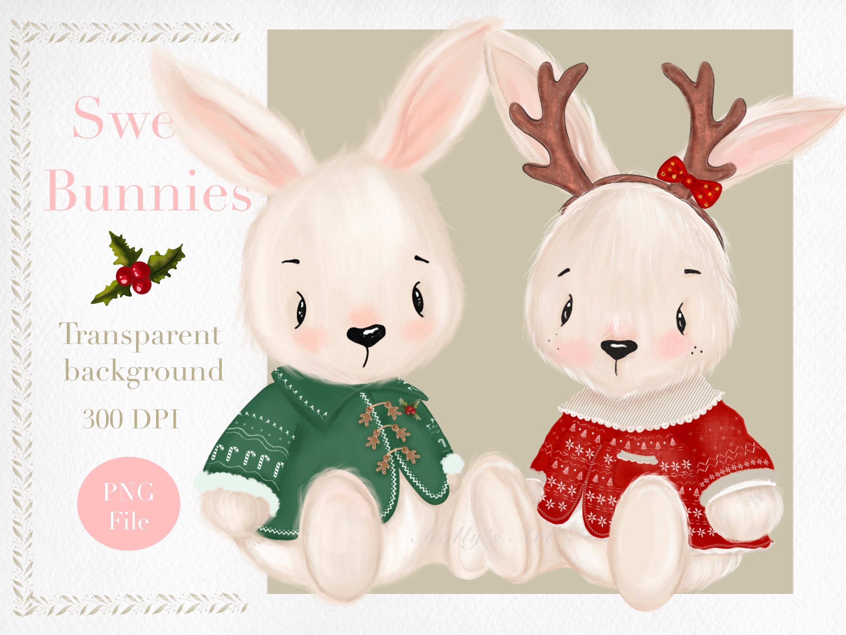 Christmas Bunnies,christmas Rabbit Png,christmas Bunny Clipart ...
