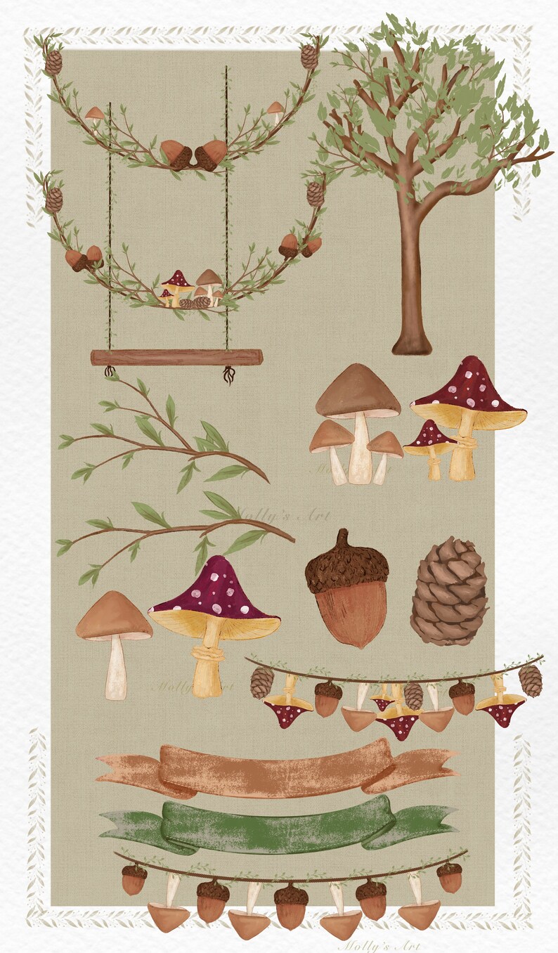 Woodland Animals Watercolor Clipart, Forest Animals Clip Art, Nursery ...