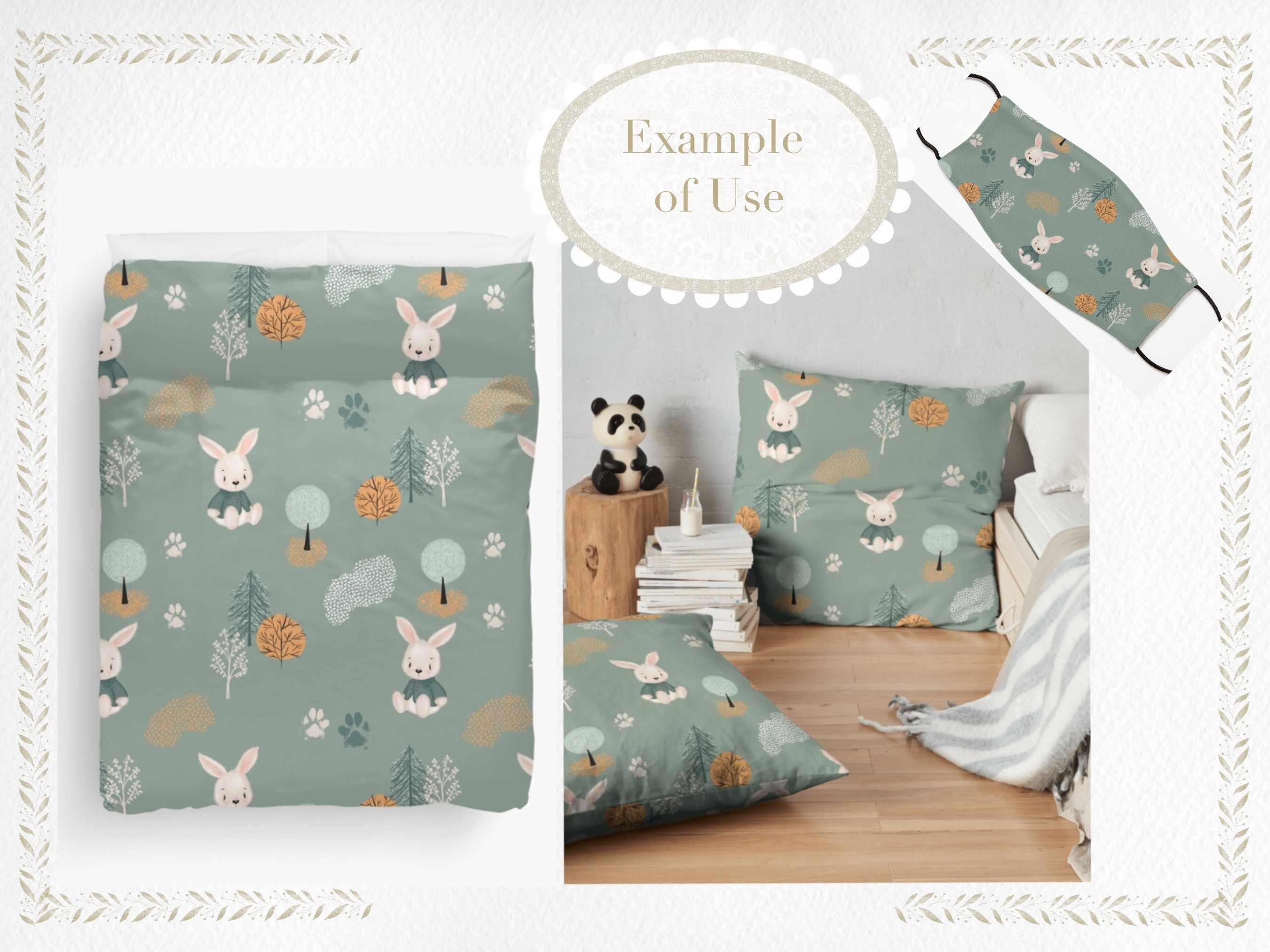 Bunny Rabbit Digital Papers Vintage Bunny Paperboy Bunny - Etsy