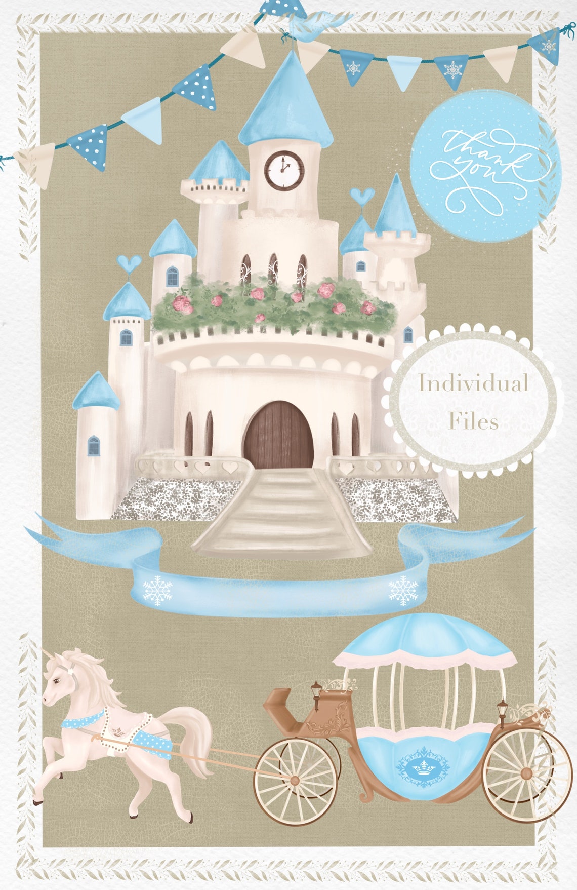 Watercolor Fairy Tale Clipart, Fairytale Castle Clipart, Royal Carriage ...
