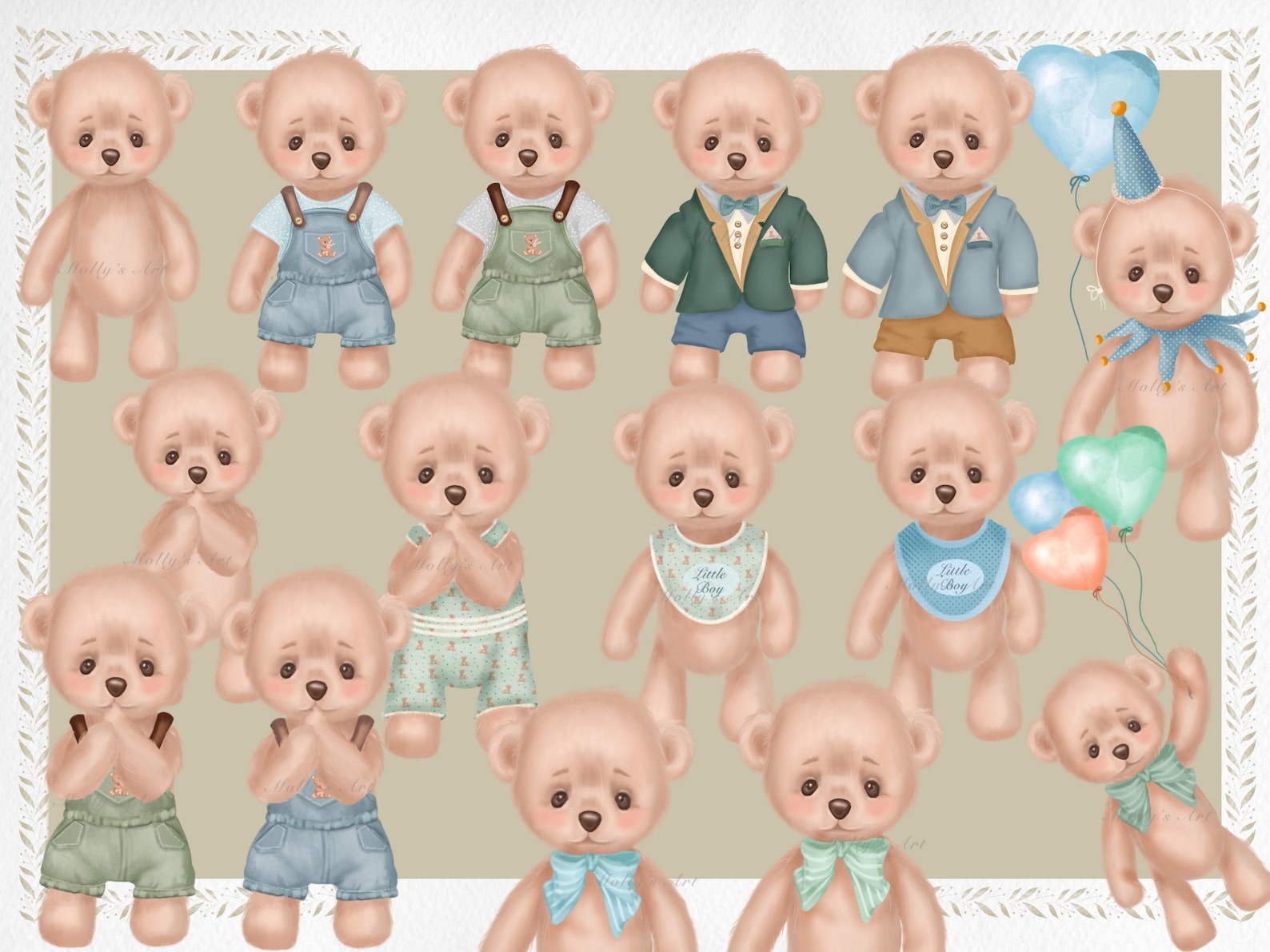 Bear Boy Clipart,bear PNG Instant Download, Nursery Art, Sublimation ...