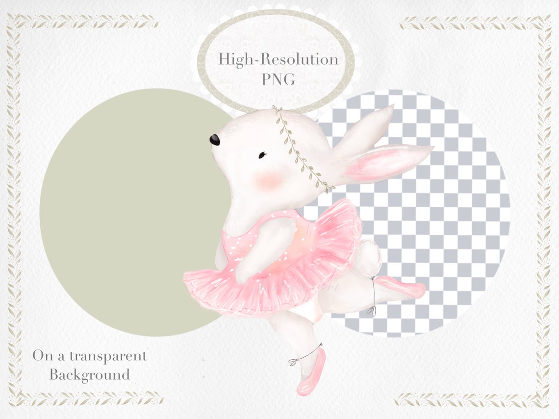 Ballerina Bunny Clipart,bunny Rabbit Clipart,ballerina Clipart PNG ...