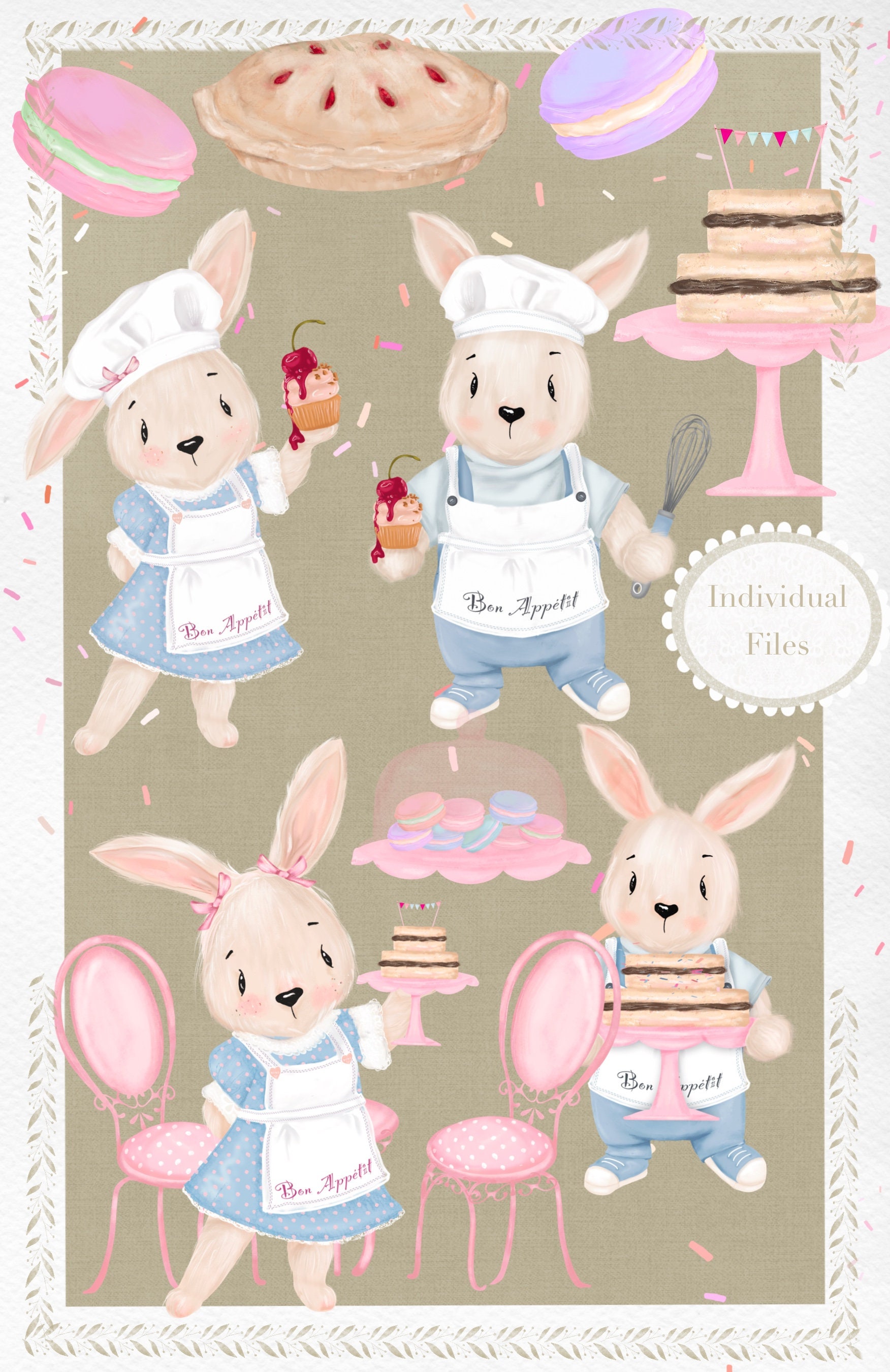 Watercolor Bakery Clipart. Bakery, Animals, Cute, Cooking, Cook, Chef ...