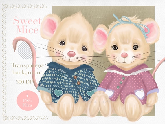 Mouse Clipart Instant Download Mouse Boy Girl Png Printable | Etsy