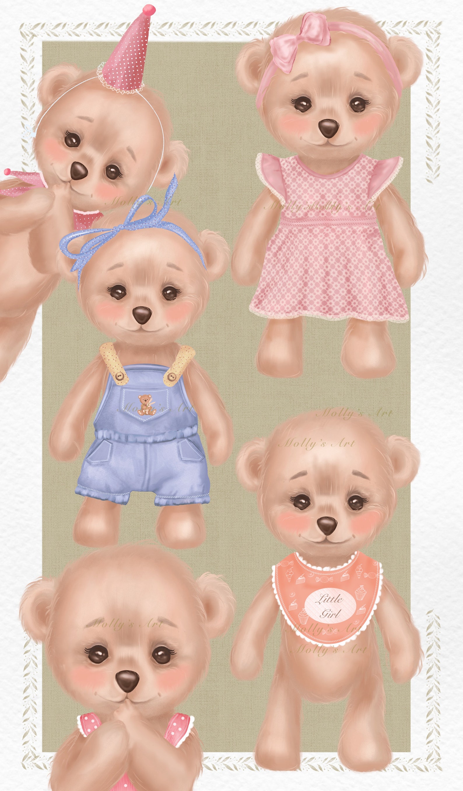Bear Girl Clipart,bear PNG Instant Download,nursery Art,sublimation ...