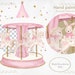 Carousel Bunny Pink Watercolour Clipart, Carousel Horse, Carousel ...